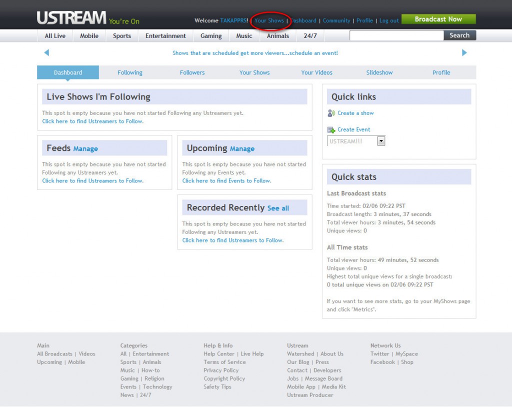 【Web】USTREAM【動画配信】 | TAKA@P.P.R.S TECH!!!!